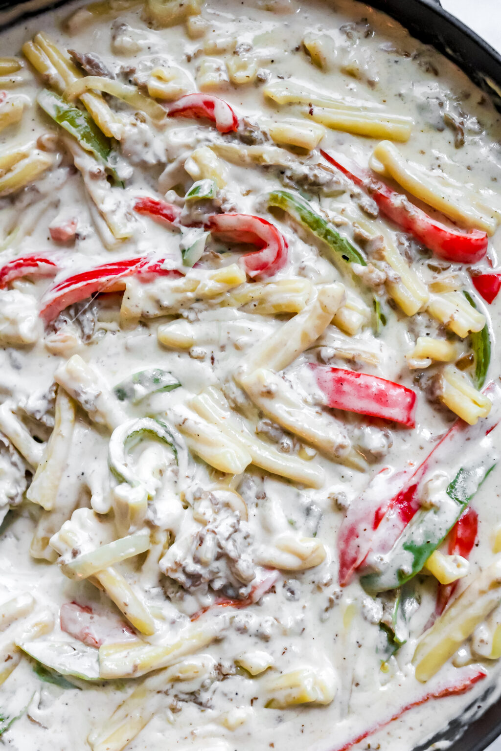 Philly Cheesesteak Pasta | Rosalynn Daniels