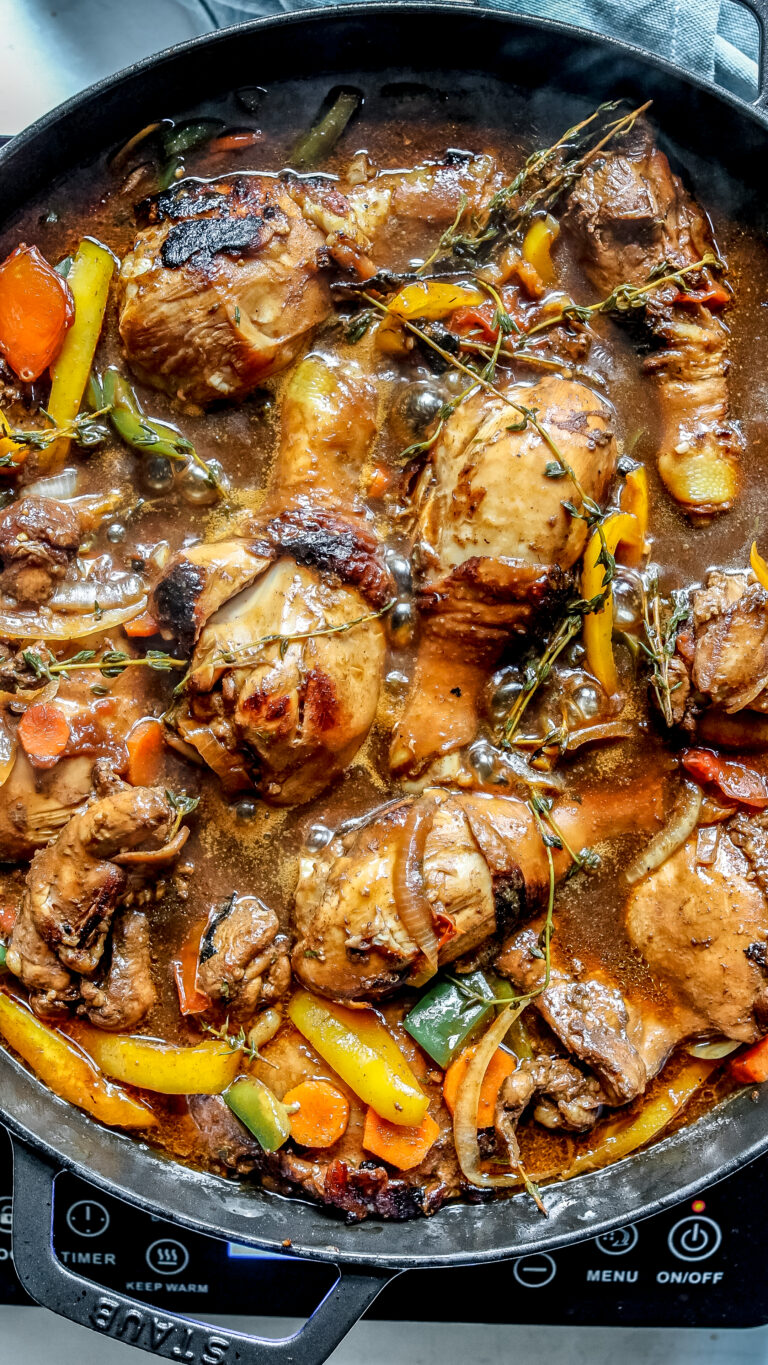 Restaurant Style Brown Stew Chicken | Rosalynn Daniels